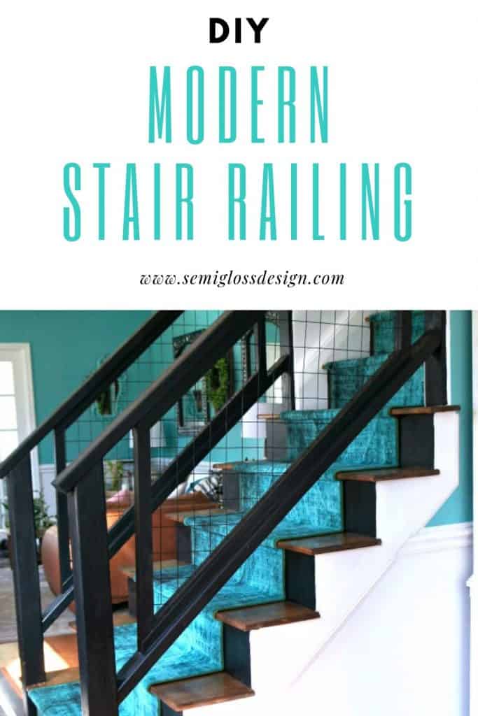 Must See Modern DIY Stair Railing Makeover Tutorial - Semigloss Design