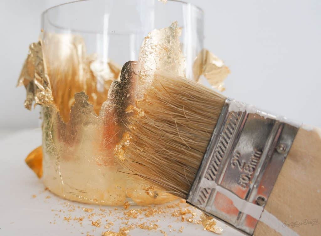 How to Apply Gold Leaf to Glass: Easy DIY Candle Holder