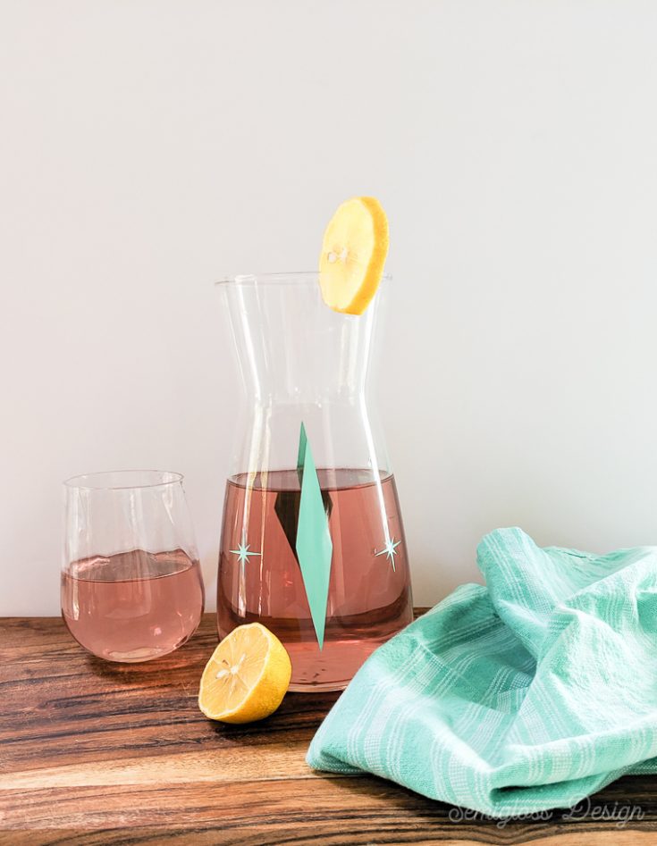 DIY Drink Pitcher with Retro Decal - Semigloss Design