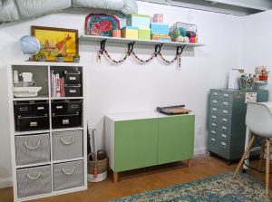 Colorful Basement Craft Room Reveal - Semigloss Design