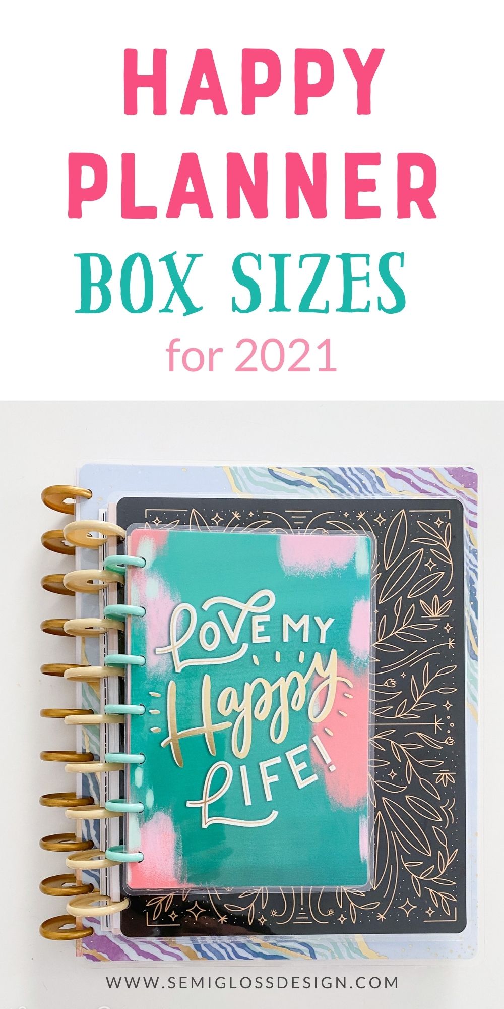 Happy Planner Box Sizes for Stickers - Updated for 2022 - Semigloss Design