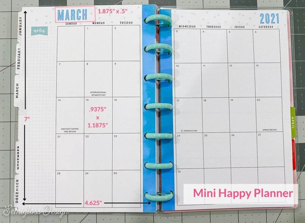Happy Planner Box Sizes for Stickers - Updated for 2024 - Semigloss Design