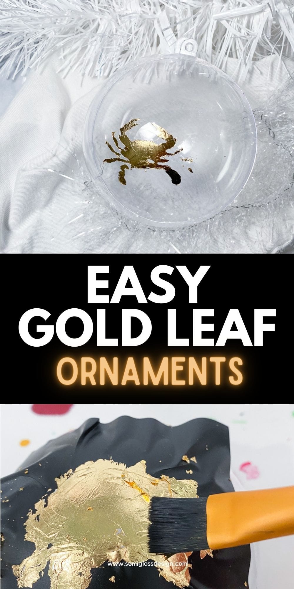 How to Make DIY Gold Leaf Ornaments - Semigloss Design