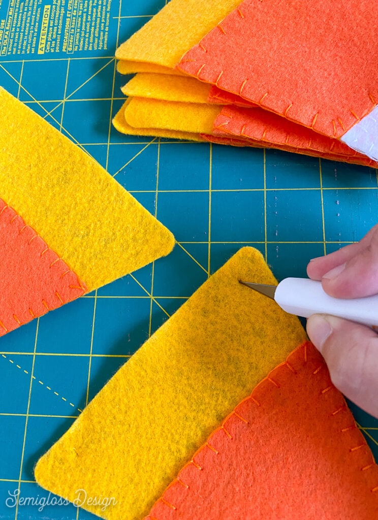 Easy to Make Felt Candy Corn Banner - Semigloss Design