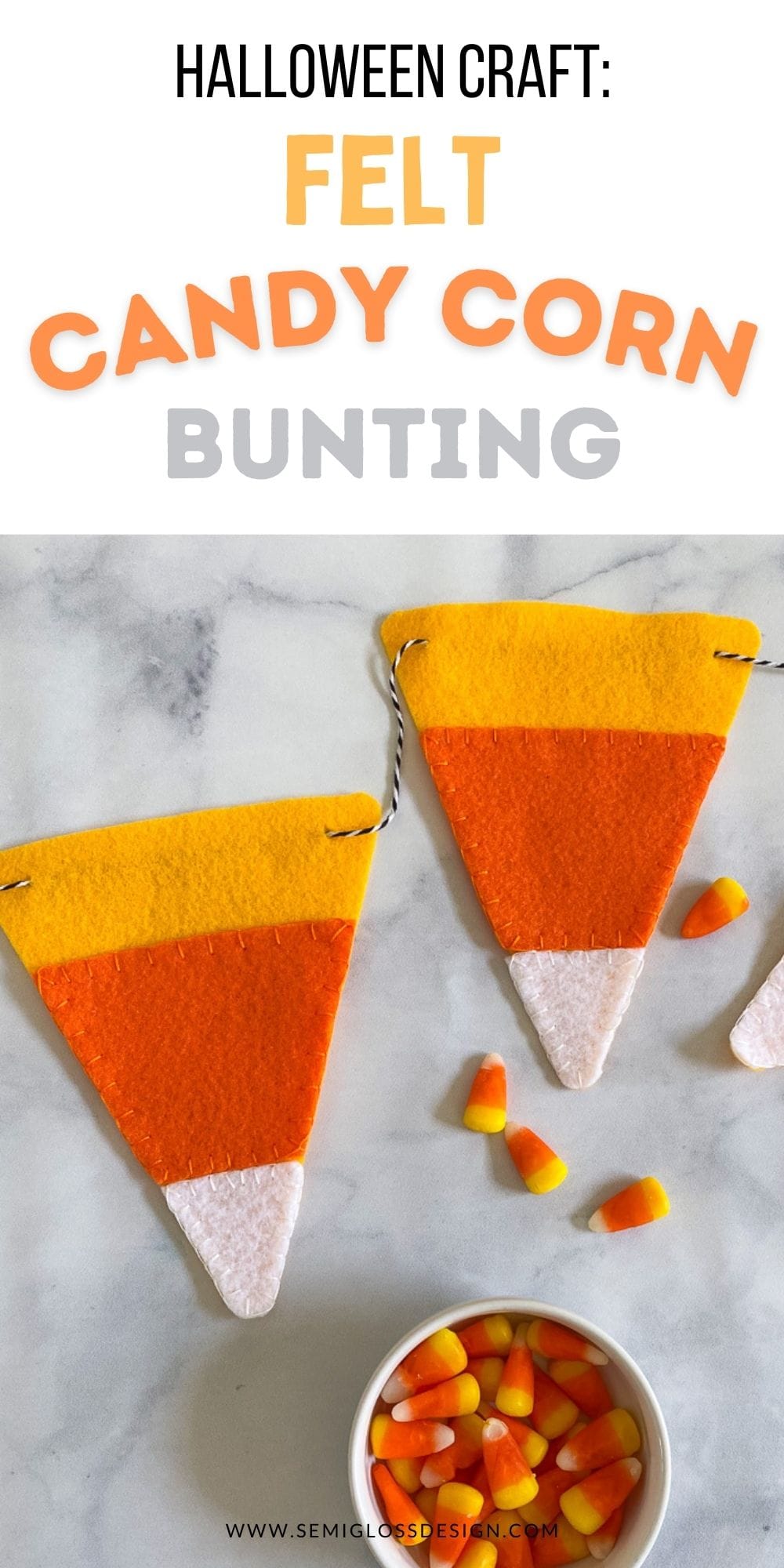 Easy to Make Felt Candy Corn Banner - Semigloss Design