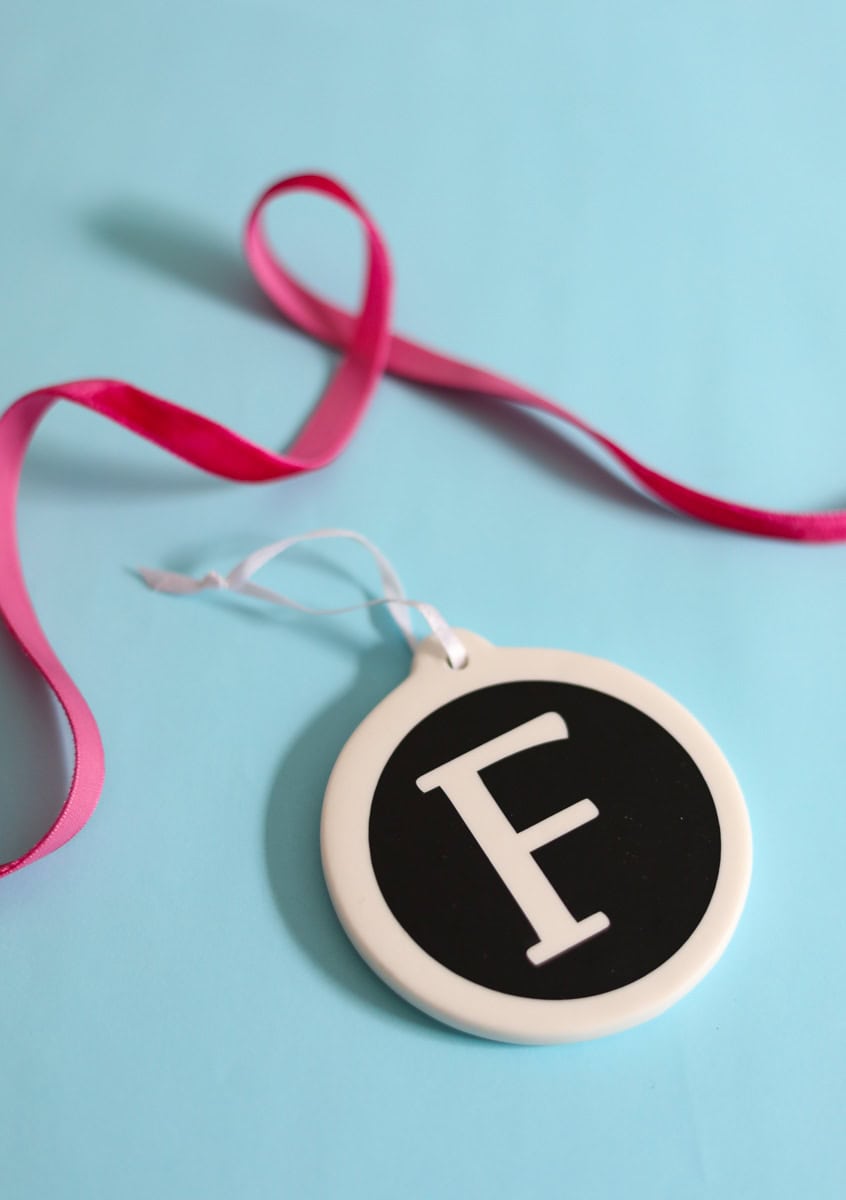 DIY Monogram Ornament for Christmas - Semigloss Design