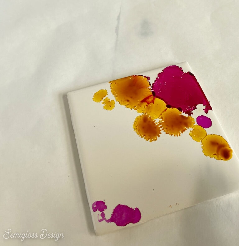 Easy to Make DIY Alcohol Ink Coasters - Semigloss Design