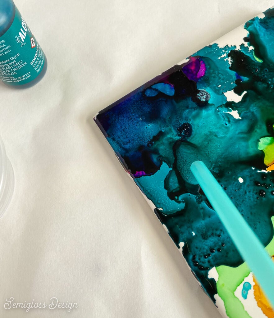 Easy to Make DIY Alcohol Ink Coasters - Semigloss Design