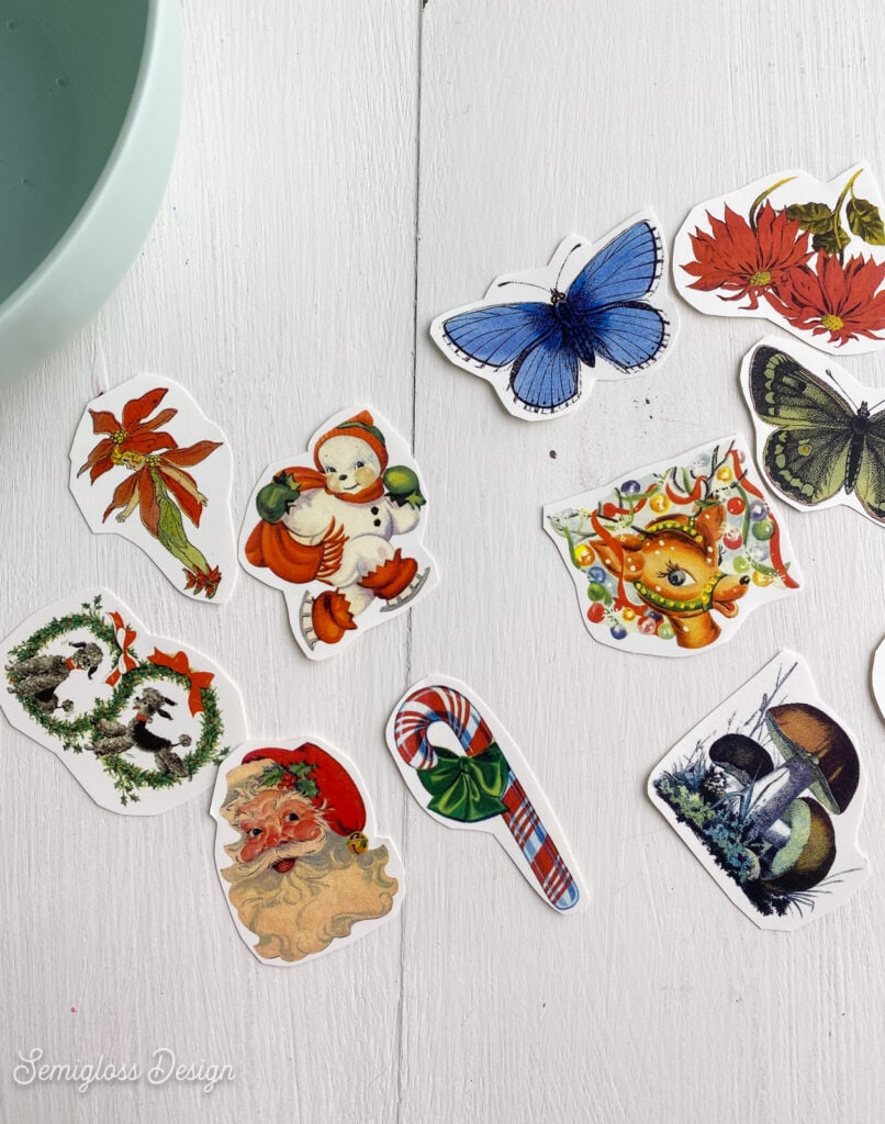 Vintage-Inspired Waterslide Decal Ornaments - Semigloss Design