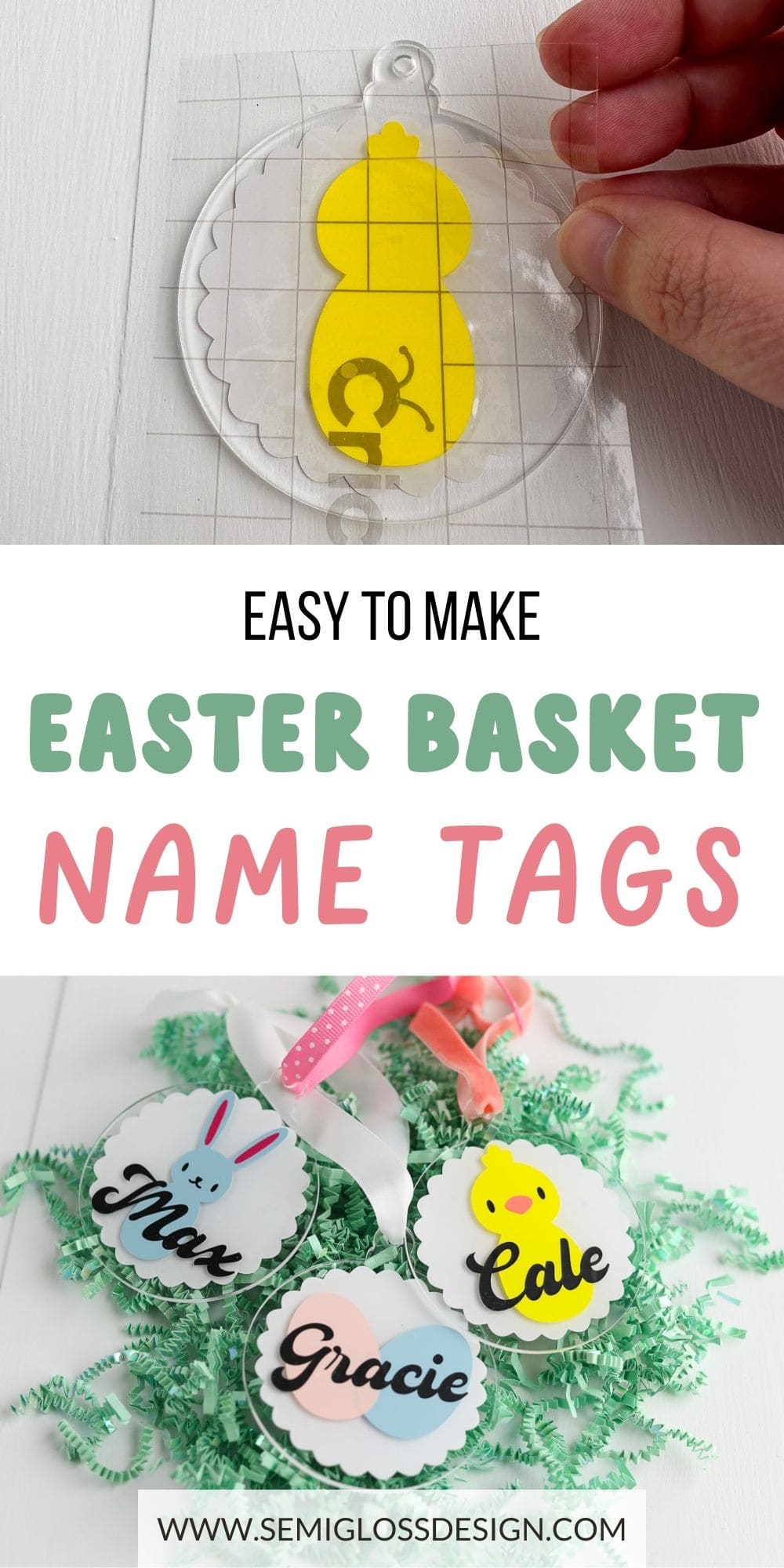 Make Your Own DIY Easter Basket Name Tags - Semigloss Design