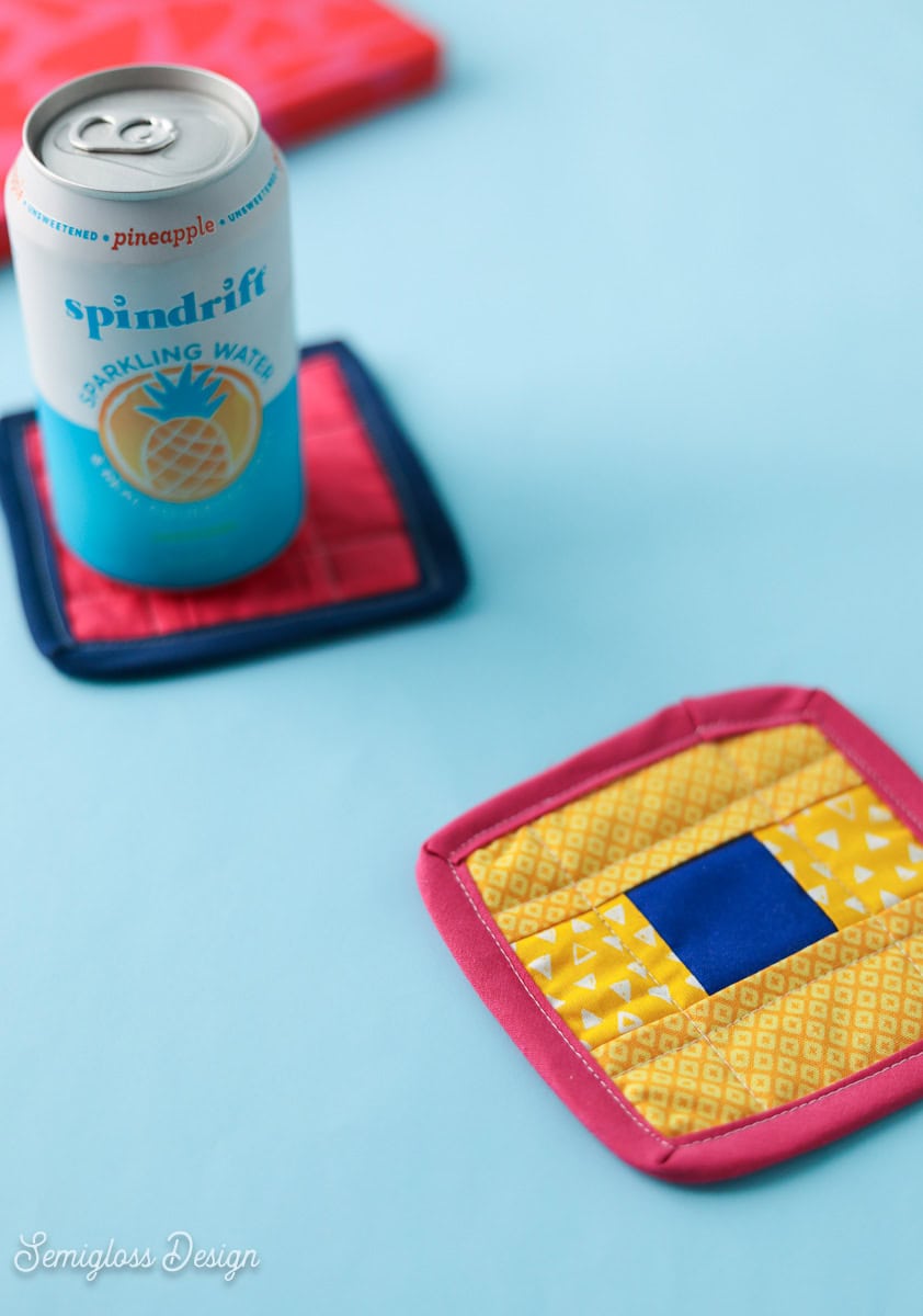 Easy to Make Quilted Patchwork Coasters - Semigloss Design